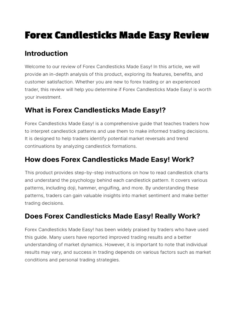 Forex Candlesticks Made Easy Review | PDF | Pricing | Foreign Exchange ...