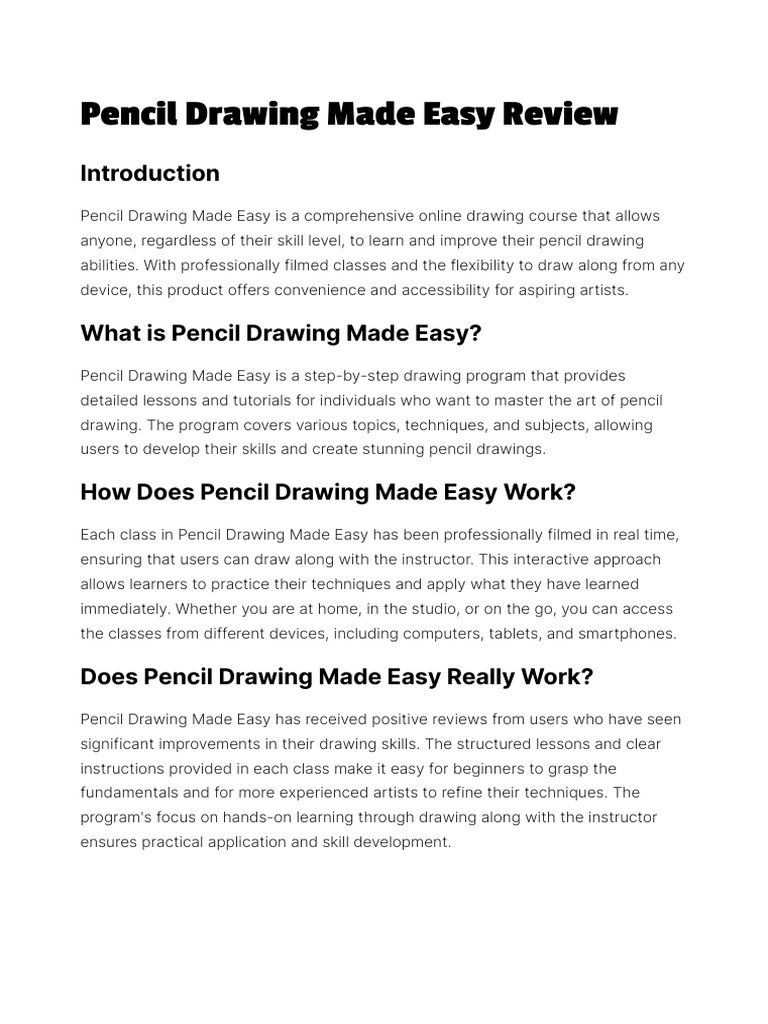 Pencil Drawing Made Easy Review | PDF | Usability | Drawing