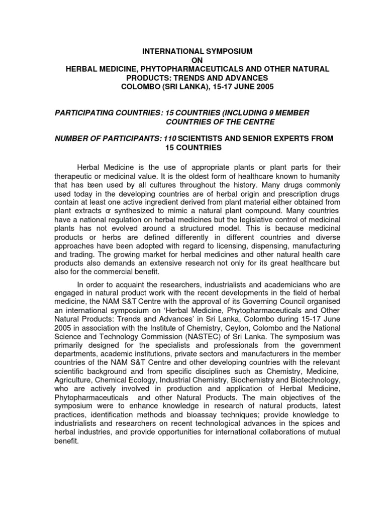 Herbal Medicine Symposium 2005 | PDF | Herbalism | Medicine