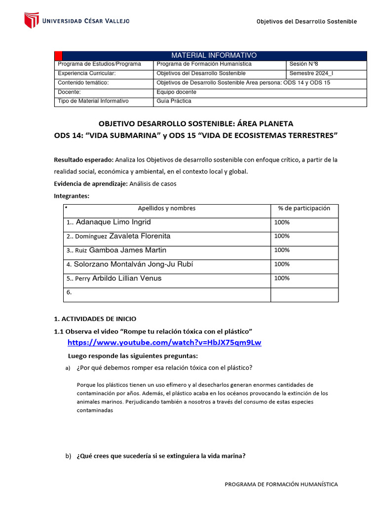 Guía Práctica #08 | PDF | Contaminación | Sustentabilidad
