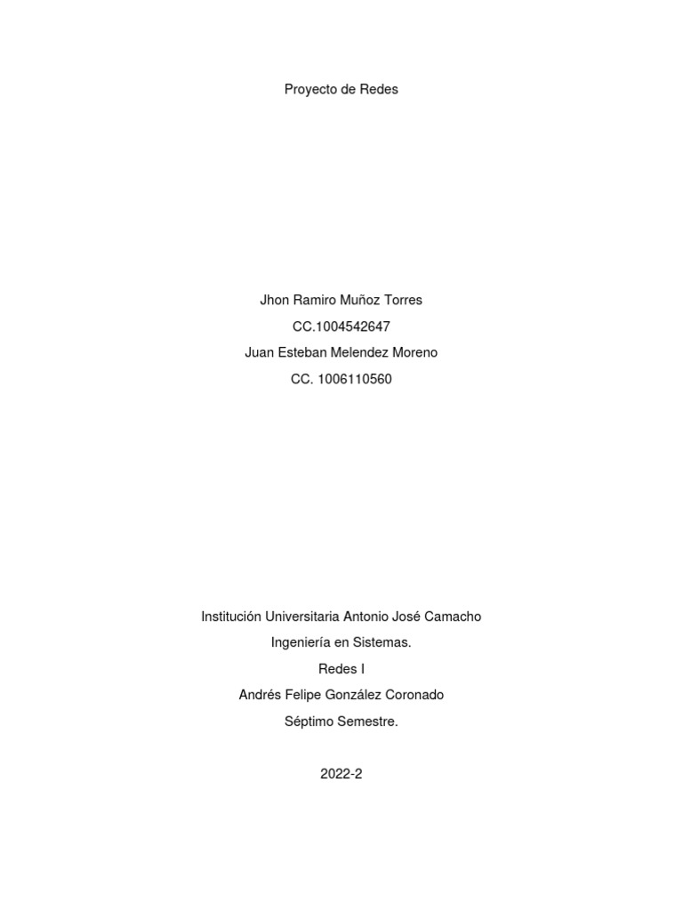 Proyecto Redes | PDF | Enrutador (Computación) | Protocolos de internet
