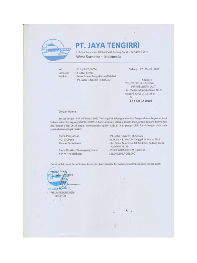 Surat Permohonan Endorse | PDF