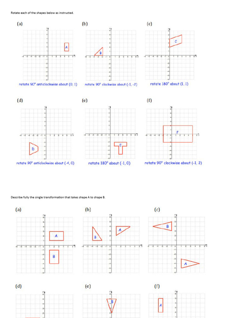 Shape Rotation Instructions and Transformations | PDF
