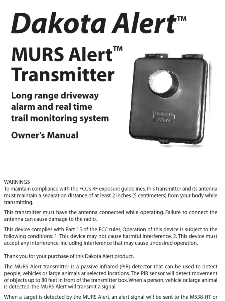 MURS-Alert™-Transmitter | Download Free PDF | Information And ...