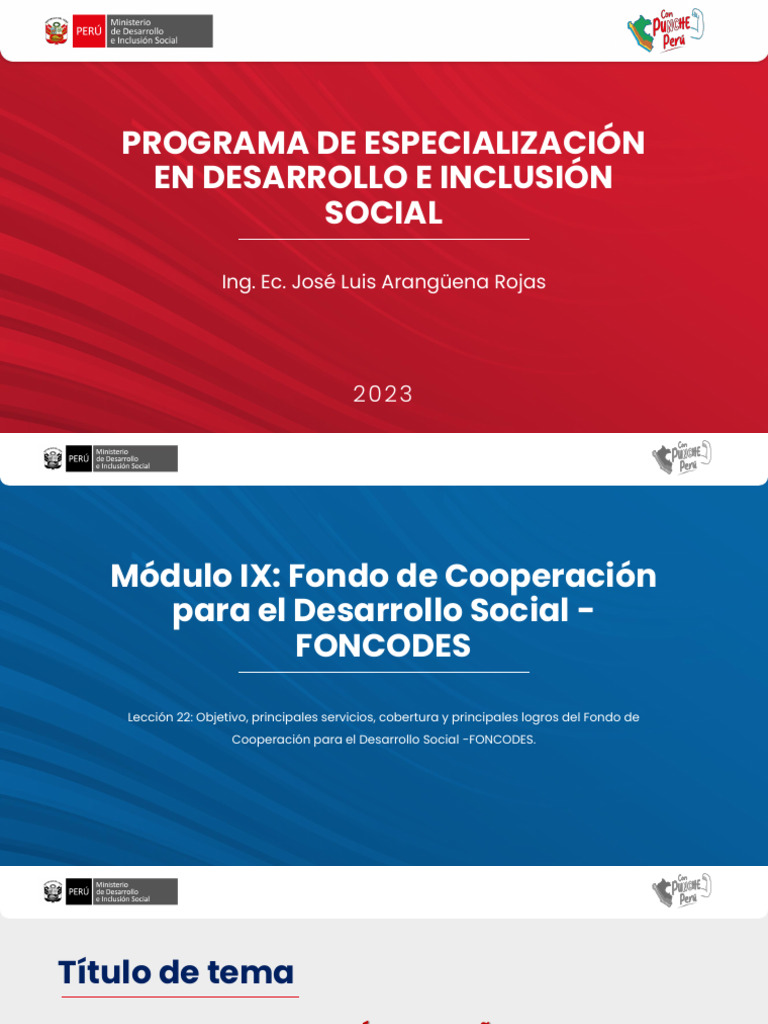 Mód 9 - Lec 22 PPT - FONCODES | PDF | Mercado (economía) | Pobreza