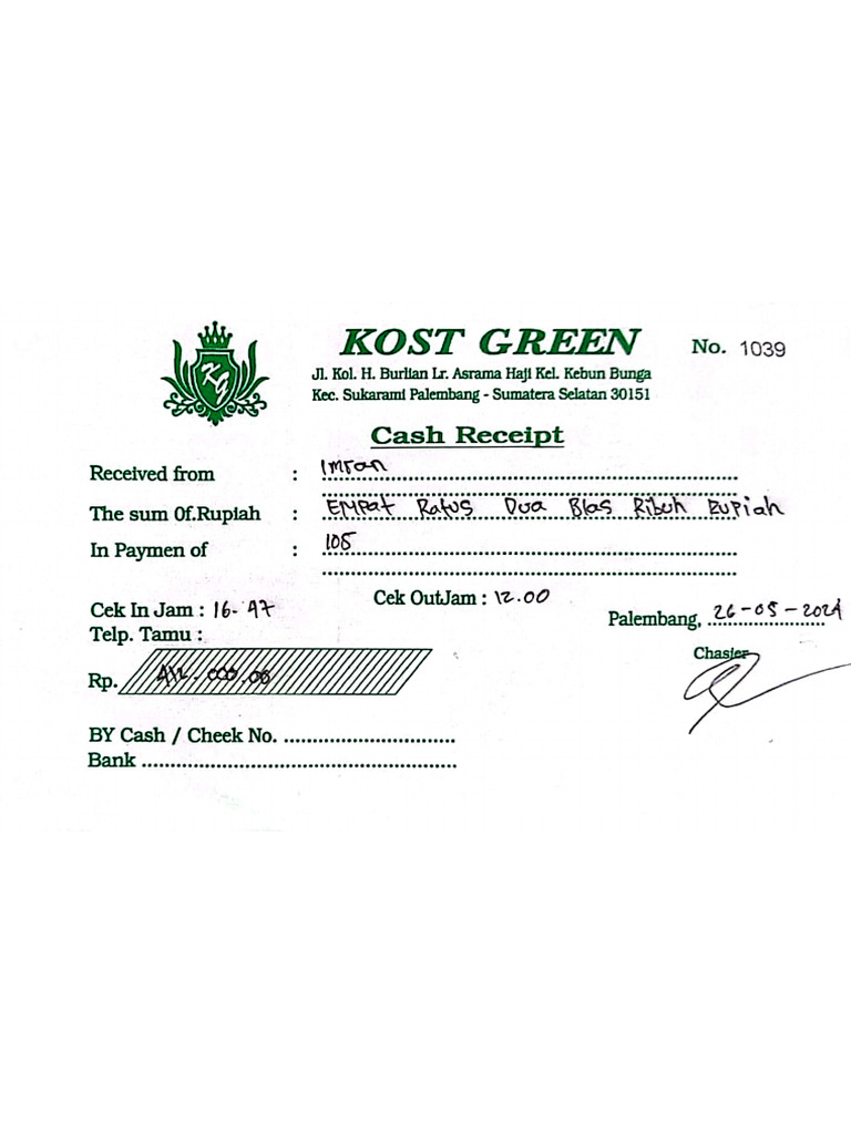 Kwitansi Hotel | PDF