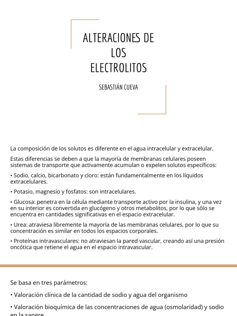 Alteraciones de Los Electrolitos | Descargar gratis PDF | Potasio | Química