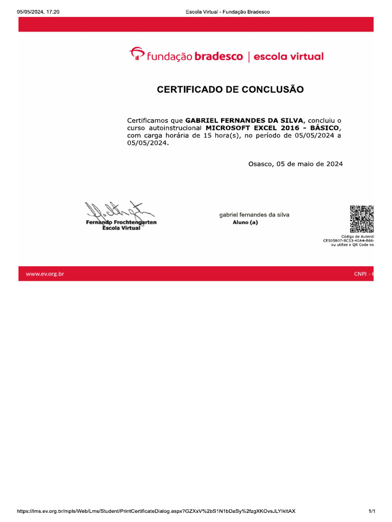 Certificado Excel Básico | PDF