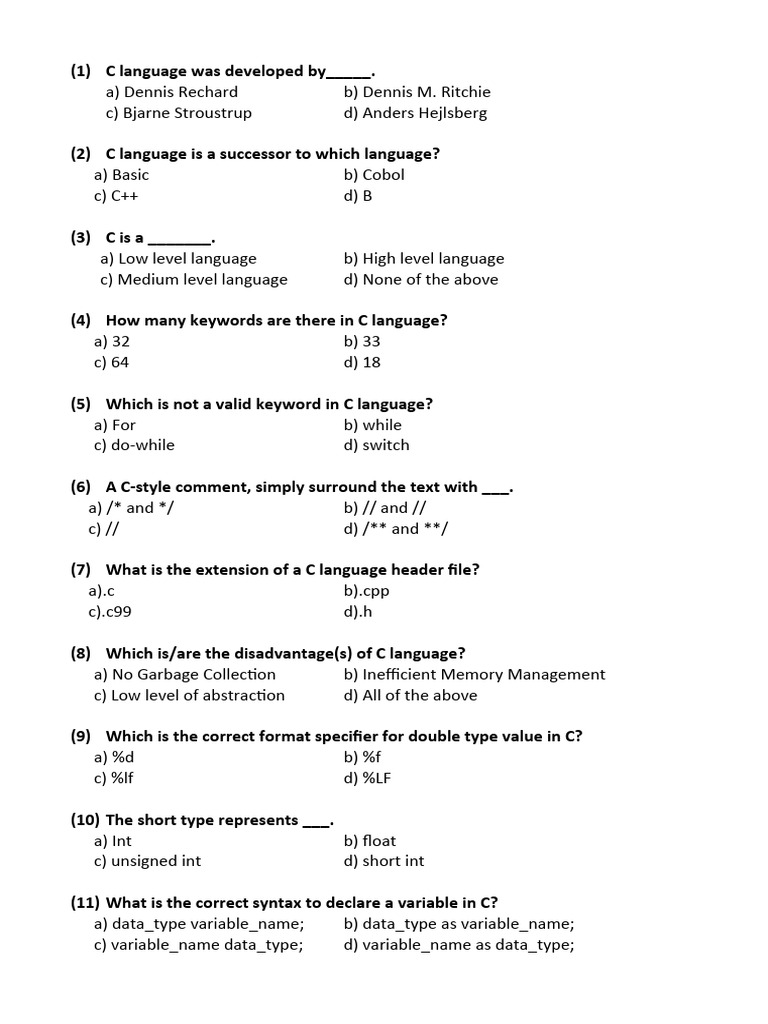 Question For C Programing Rajesh Pdf Pointer Computer Programming 2546