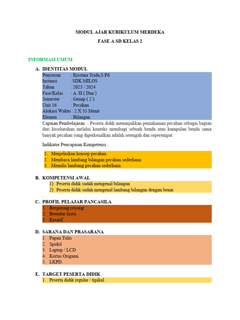 Modul Ajar Kurikulum Merdeka | PDF
