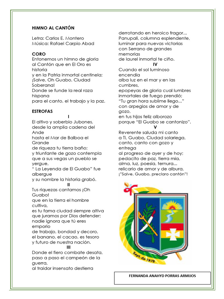 Himno Al Cantón | PDF