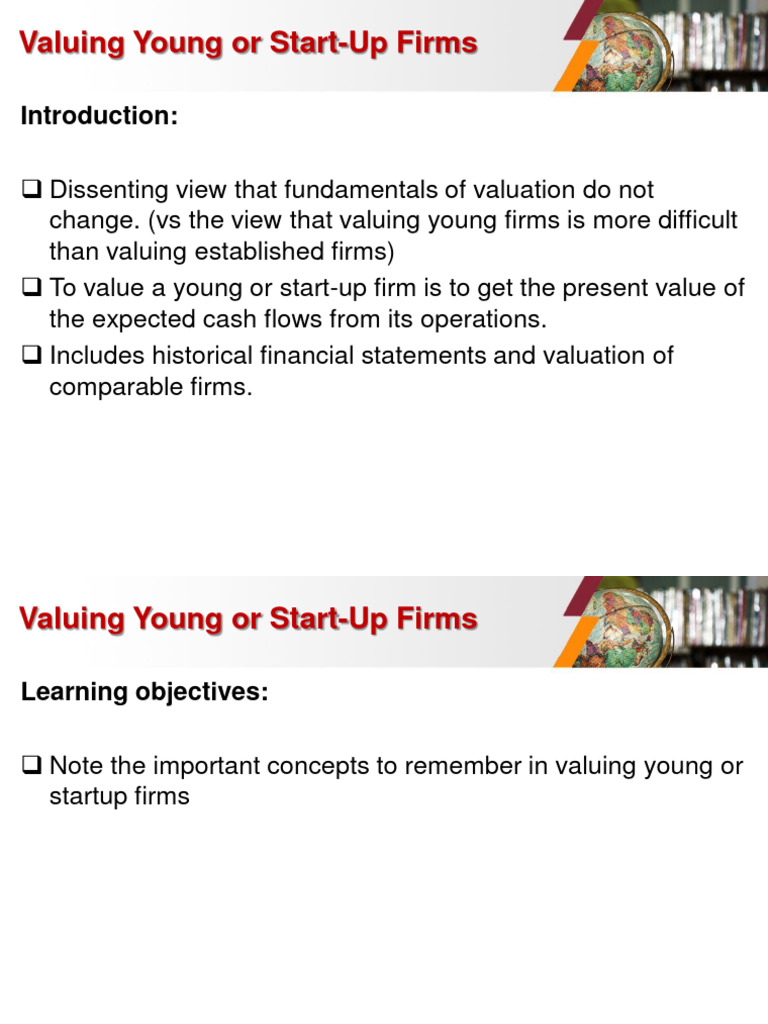 07 MACC12 Valuing Young or Startup Firms | PDF | Valuation (Finance ...
