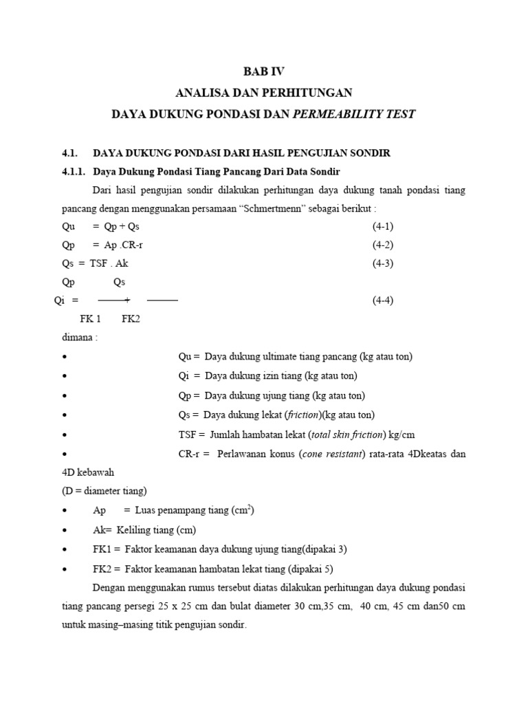 Daya Dukung Pondasi & Uji Permeabilitas | PDF | Sains & Matematika