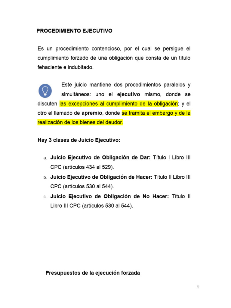 Procedimiento Ejecutivo | PDF | Sentencia (ley) | Demanda judicial