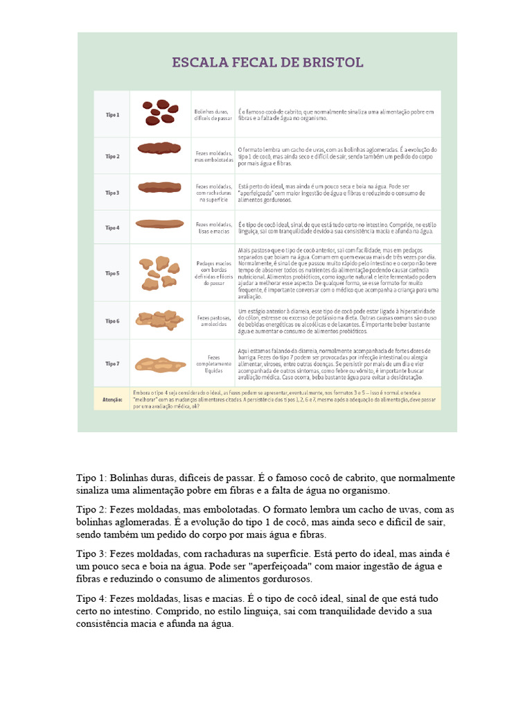 Escala de Bristol | PDF | Fezes humanas | Diarreia