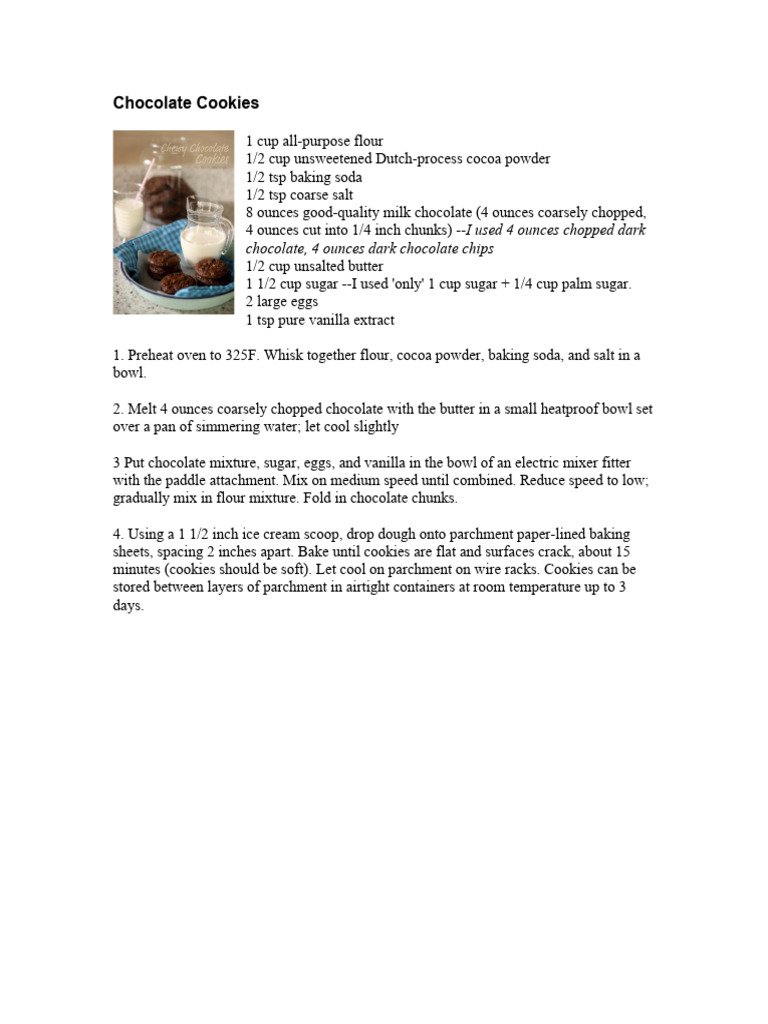 Chocolate Cookies | PDF | Pancake | Chocolate