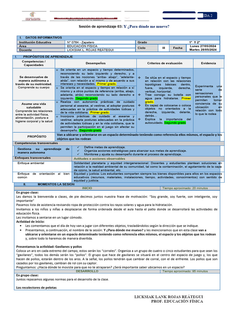 Semana 03 - EDA 2 - 1° y 2° | PDF | Aprendizaje | Entorno natural