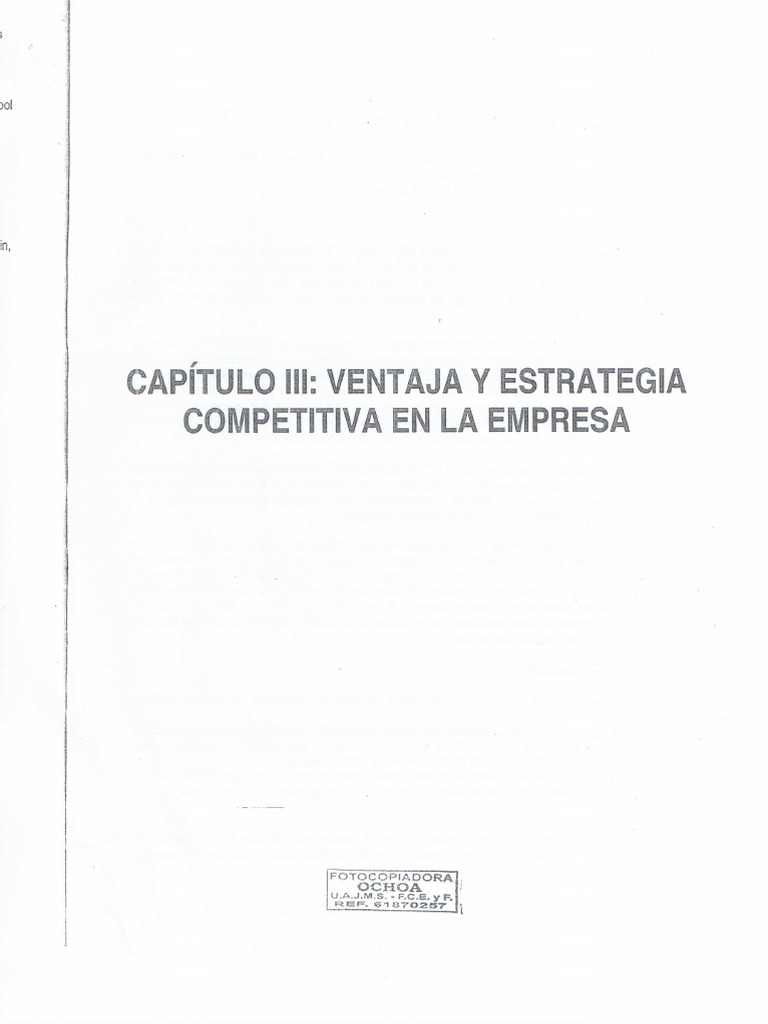 LECTURA 9 Ventaja Competitiva | PDF