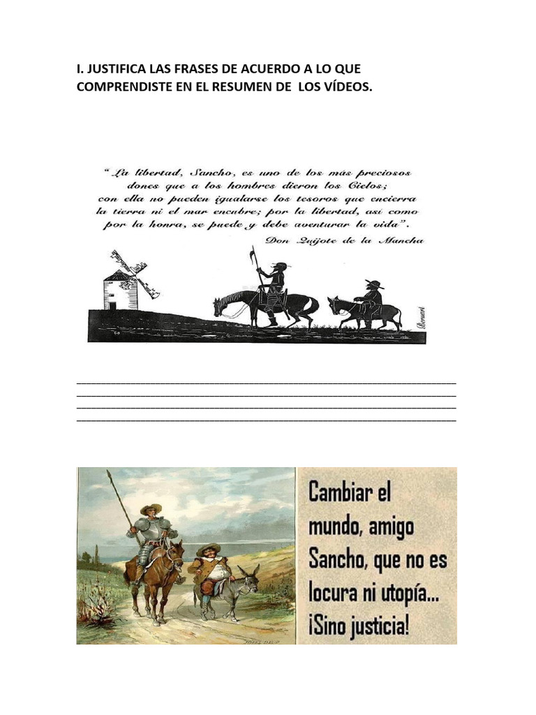 Actividades Don Quijote | PDF | Don Quijote