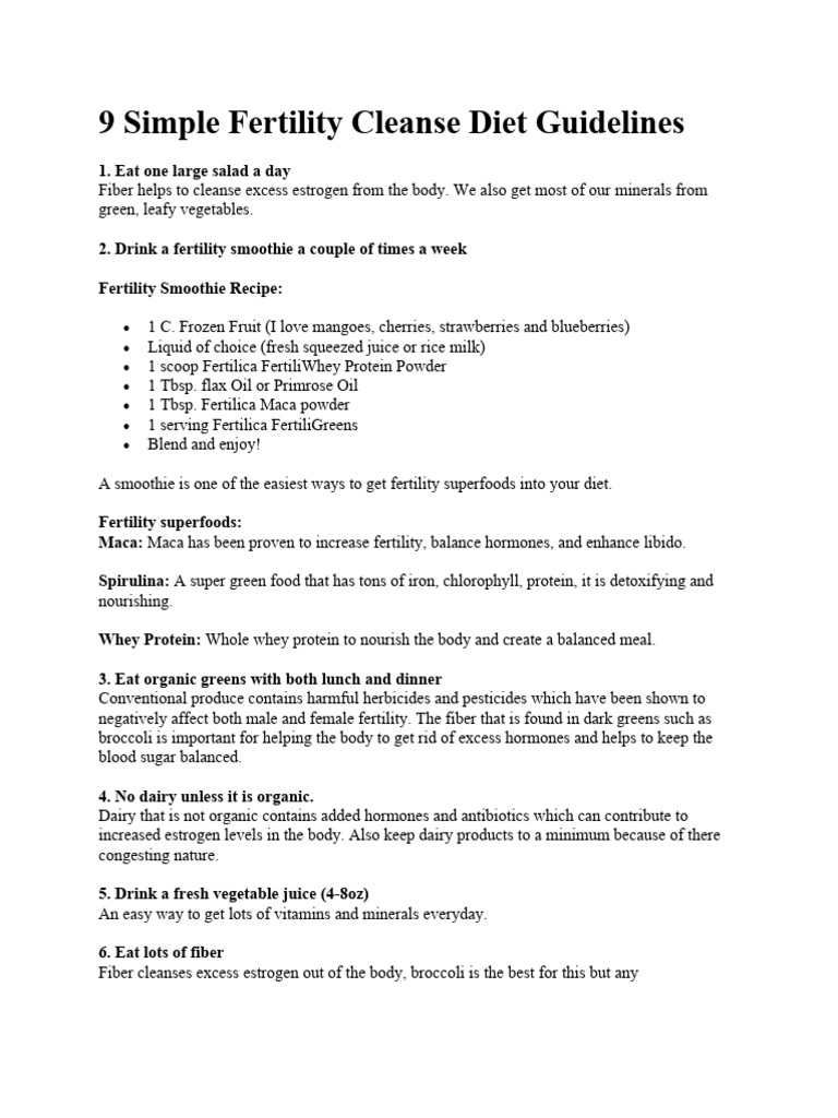 Fertility Cleanse | Download Free PDF | Menstrual Cycle | Foods
