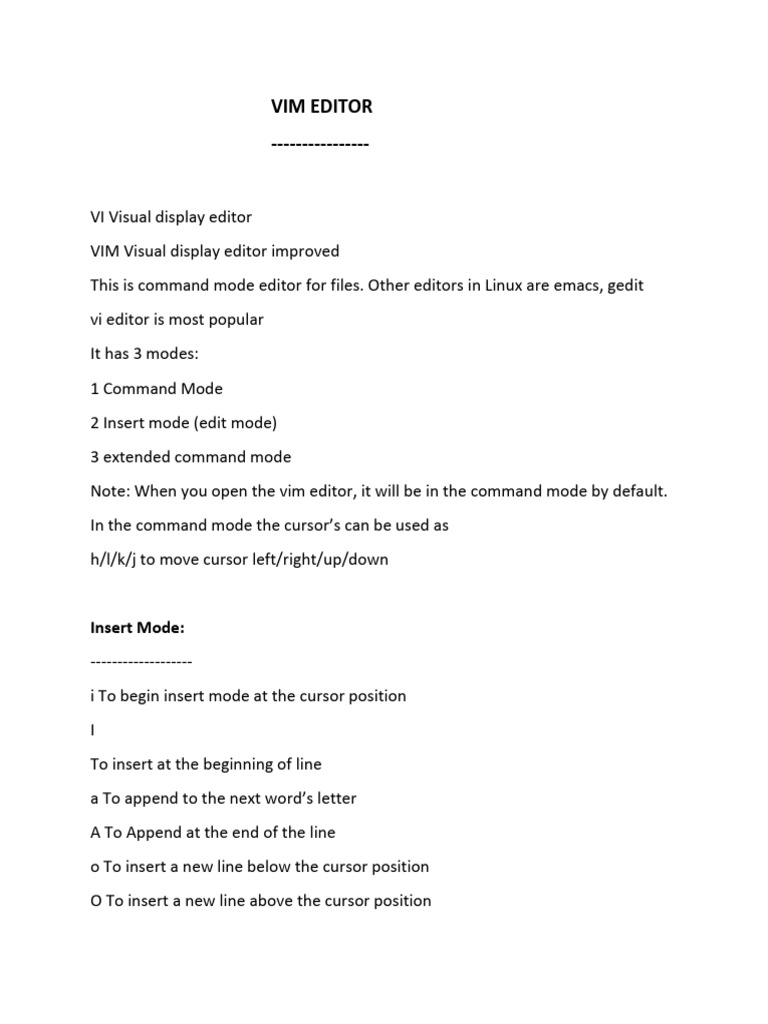 Vim Editor | PDF | Computers
