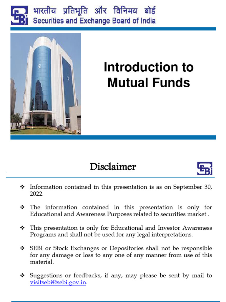 PPT-8 Introduction to Mutual Funds Investing 30 Sep 2024 | Download ...