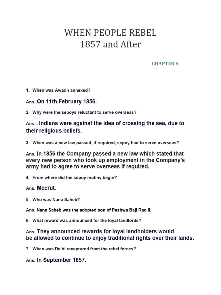 When People Rebel | Download Free PDF | Indian Rebellion Of 1857