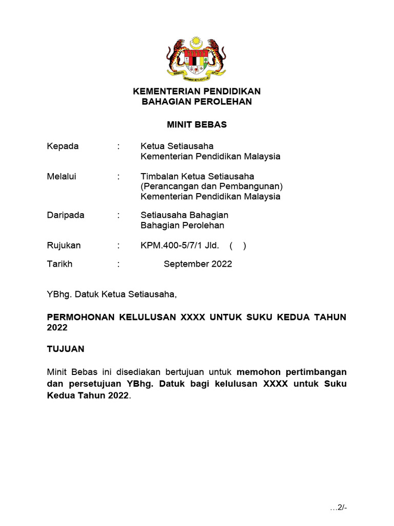 Contoh Minit Bebas Ksu | PDF