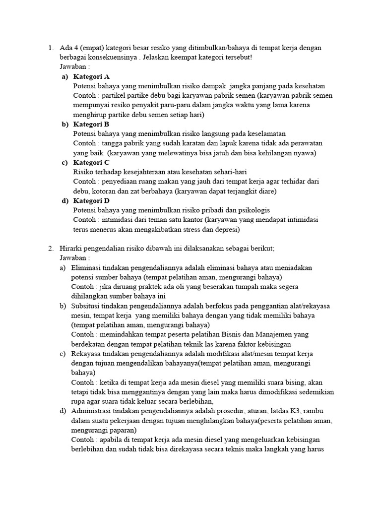 Tugas Modul 035 Menerapkan Keamanan K3 Di Lembaga Pelatihan Kerja | PDF