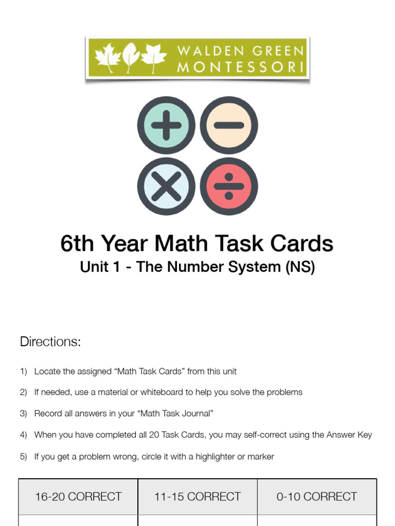 6.ns_task_cards_1 | Download Free PDF | Cartesian Coordinate System ...