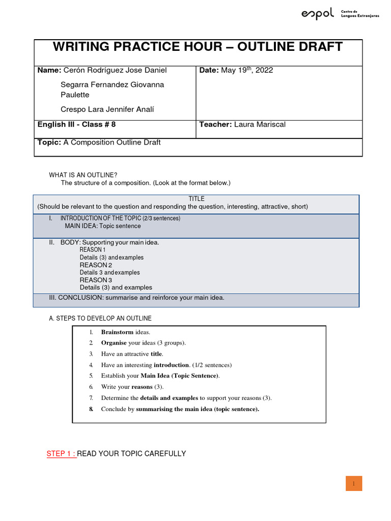 2.2.1 Practice Hour Outline of A Composition Draft - Example Pao 2 ...
