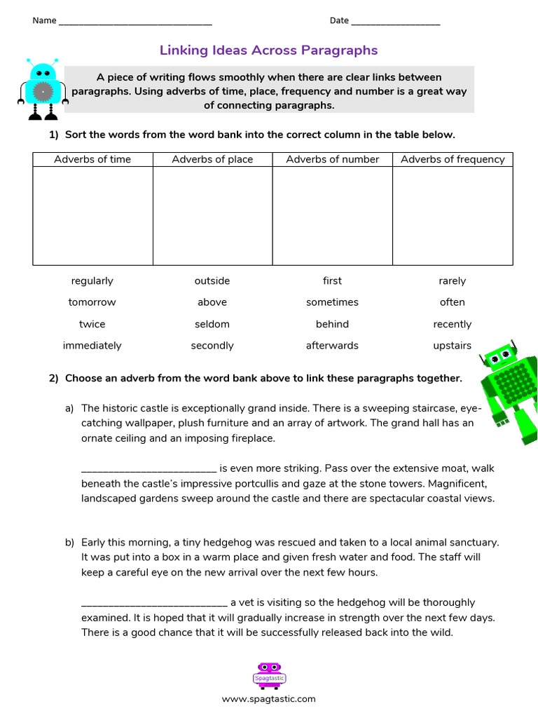 Linking Ideas with Adverbs Guide | PDF