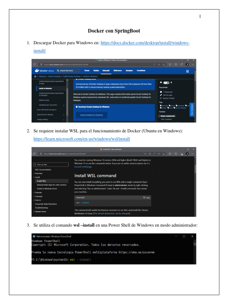 Manual Docker Con SpringBoot | PDF | Java (lenguaje de programación ...