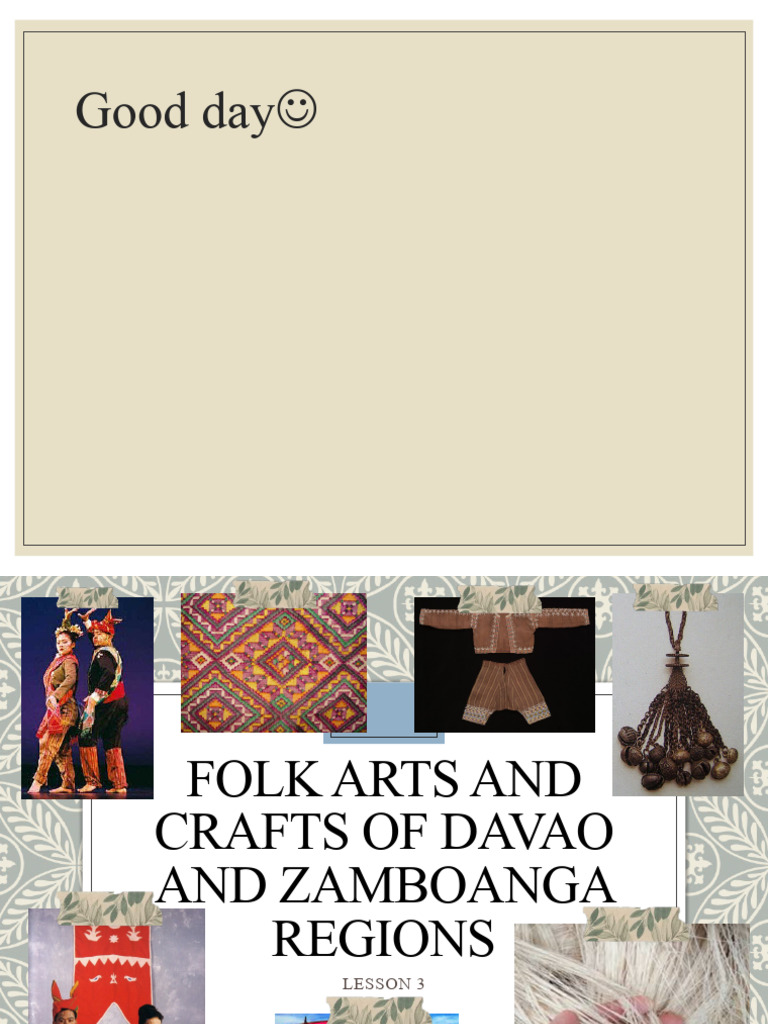 ARTS 7 Lesson 3 Folk Arts and Crafts of Davao and Zamboanga Regions | PDF