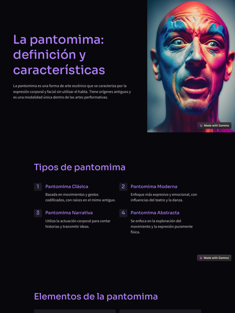 La Pantomima Definicion y Caracteristicas | PDF | Teatro | Las artes ...