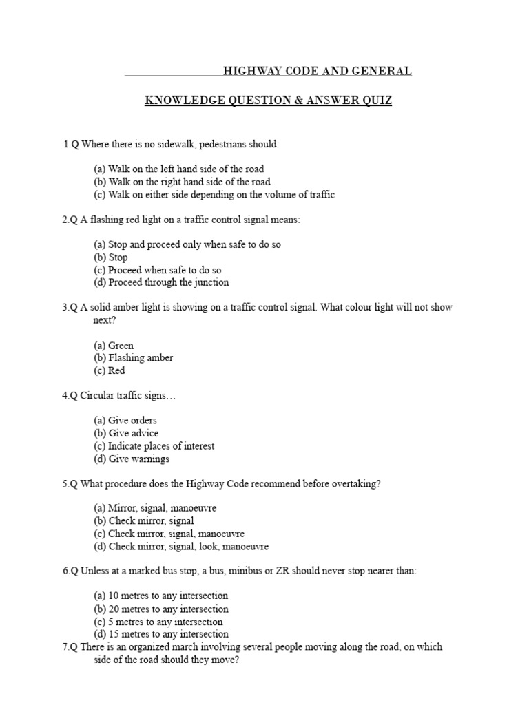 Revised Regulation Test 2015 | PDF | Traffic | Traffic Light