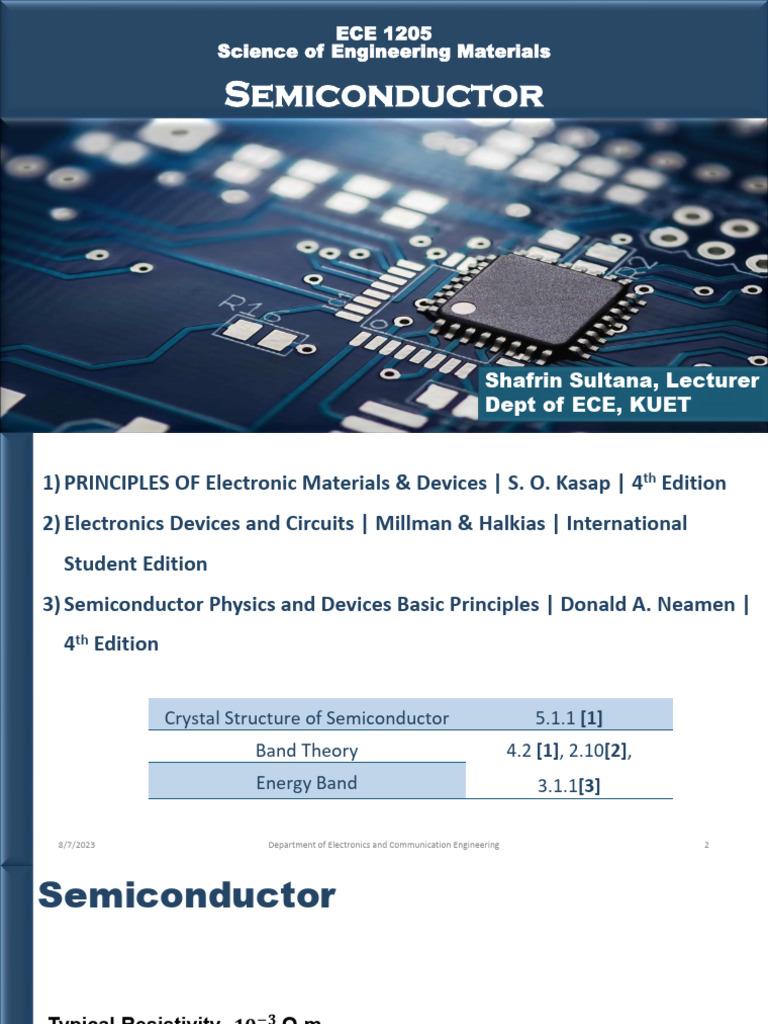 Semiconductor | PDF | Semiconductors | Electrical Resistivity And Conductivity