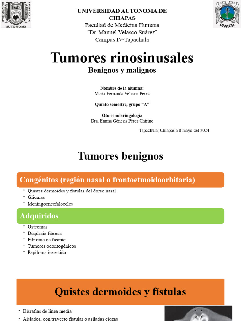 Tumores Rinosinusales | PDF | Cáncer | Neoplasias