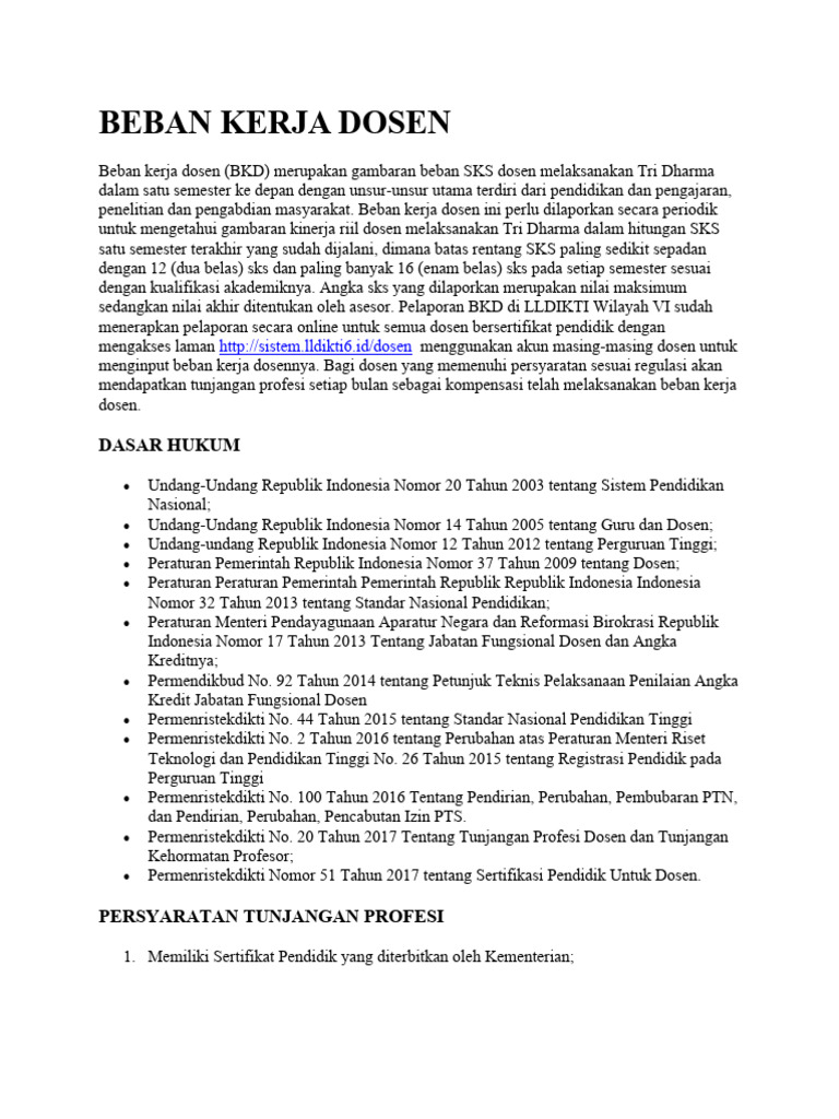 Beban Kerja Dosen | PDF | Karier & Perkembangan