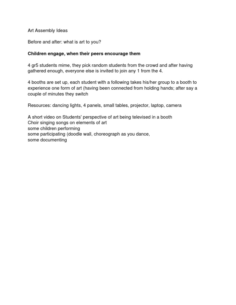 Interactive Art Assembly Ideas | PDF