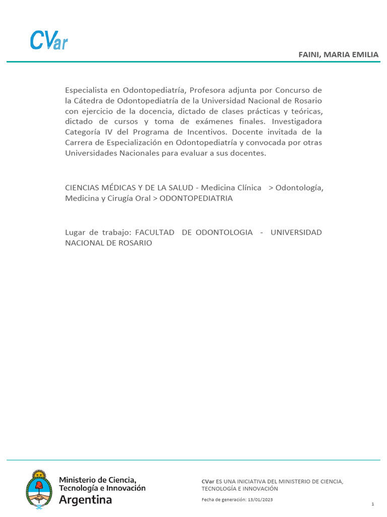 Faini Maria Emilia | PDF | Odontología | Boca