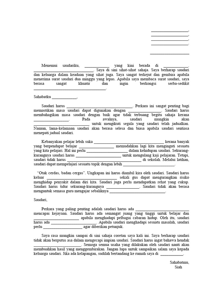 Rangka Surat Tidak Rasmi | PDF