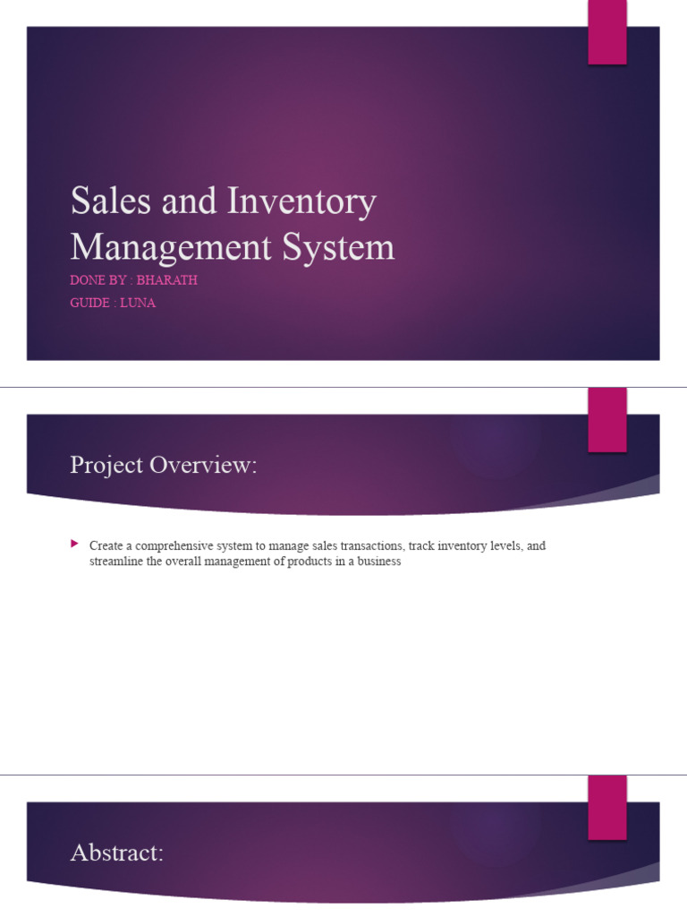 Sales and Inventory Management System | PDF