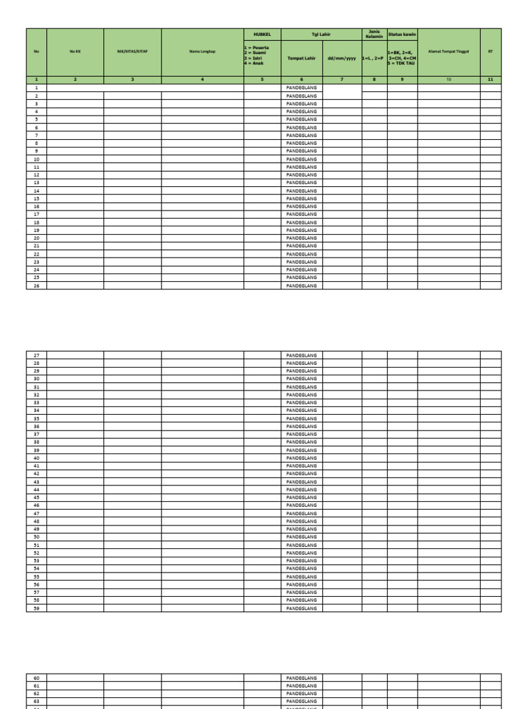 Form Kosong Usulan BPJS | PDF