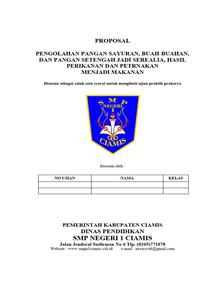 Contoh Proposal UP Prakarya 2122 | PDF