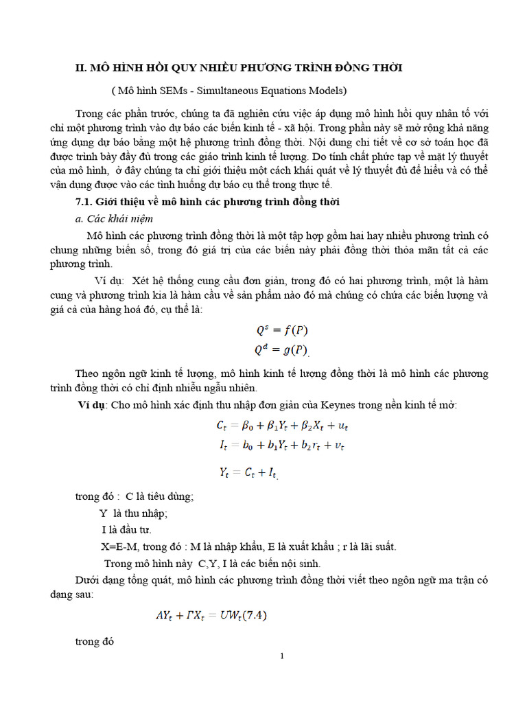 Mohinh He Phuong Trinh | PDF