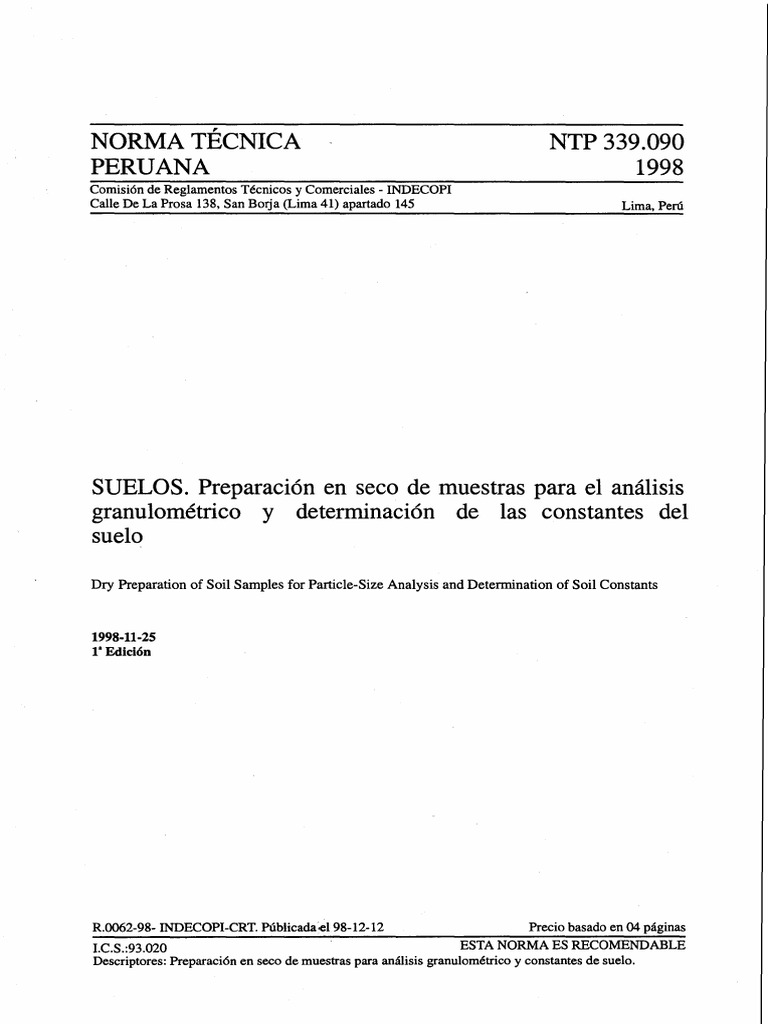 NTP 339.090 1998 | PDF