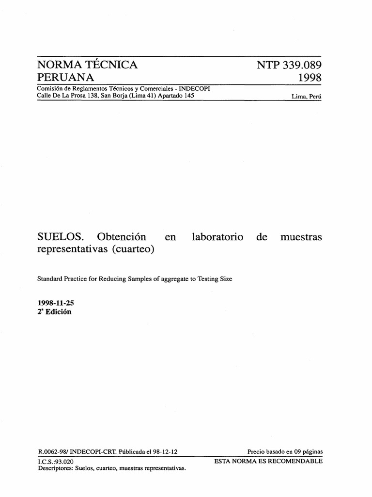 NTP 339.089-1998 | PDF