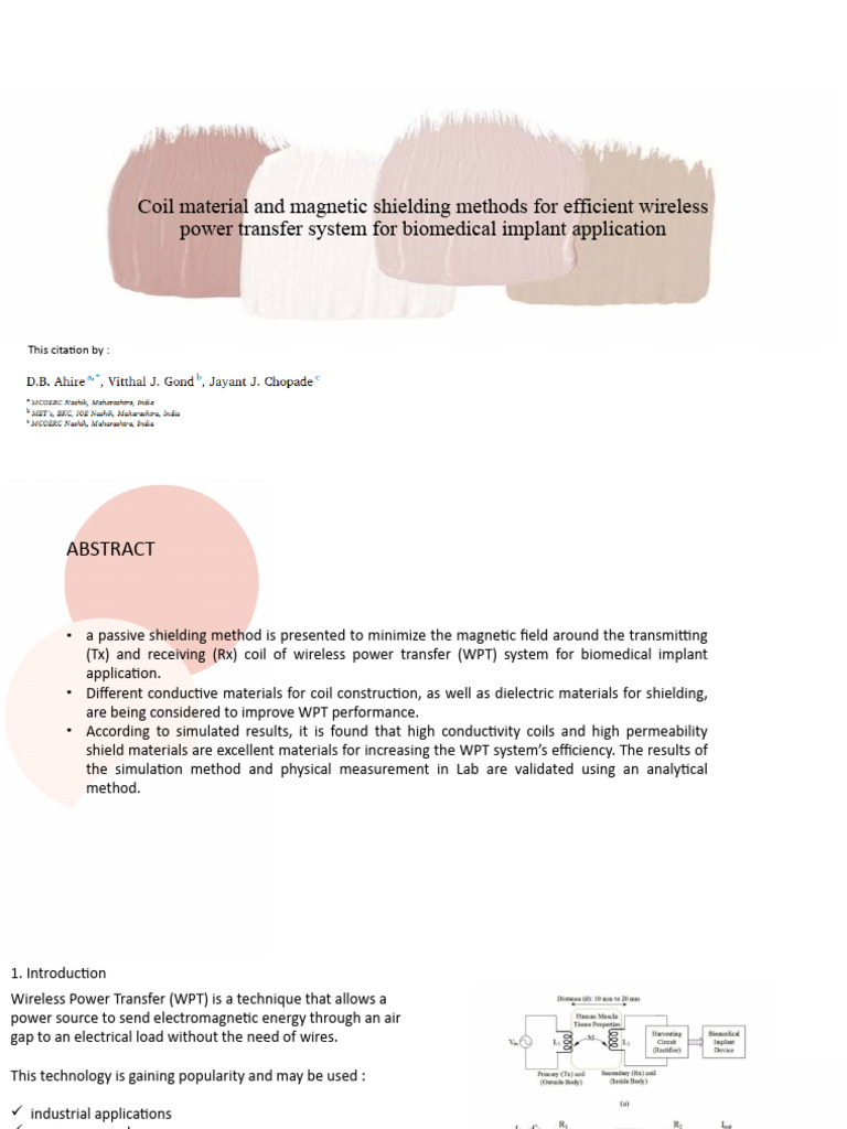 Coil Material and Magnetic Shielding Methods For Efficient | PDF | Inductor | Inductance