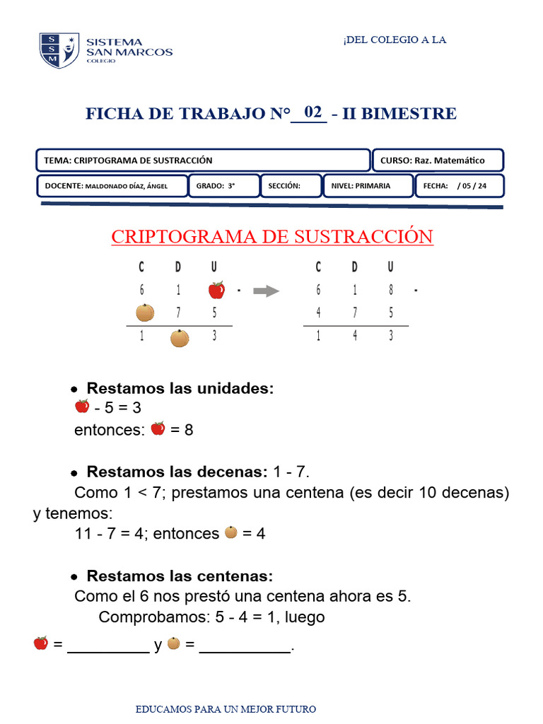 RM 3ero Ficha 2 Ii | PDF